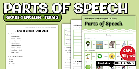 Grade 4 English – Term 3 – Similes – Activity Sheet (CAPS Aligned)