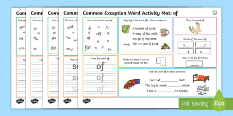 Year 2 Common Exception Word Activity Mat Pack 1 - y2, ks1, Morning ...