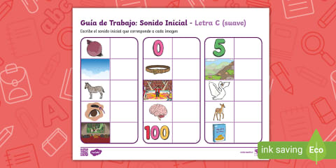 Cuadernillo: Sonido suave de la C - Guía de trabajo
