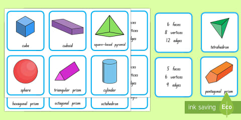 3D Shapes Supermarket Matching Cards