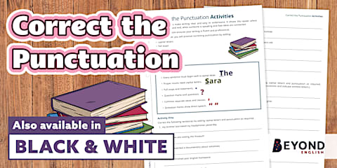 Punctuation, Spelling and Syntax Activities