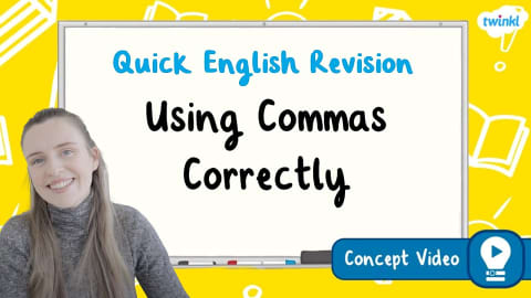 Year 2 (Ages 6-7) Using Commas in Lists: Video Lesson