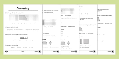 Third Grade Attributes of Polygons Worksheet