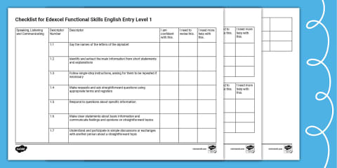 English Functional Skills: Entry Level 1: Speaking and Listening ...