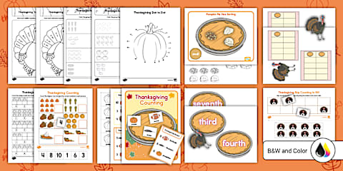 Thanksgiving Counting to 20 Clip Cards
