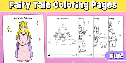 Let's Doodle! Fairy Tales Coloring Sheets