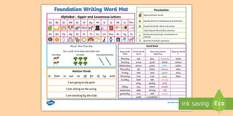 Year 1 Differentiated Writing Word Mats