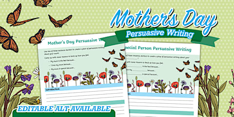 Mother's Day Exposition Writing Worksheet