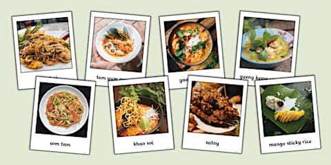 บัตรคำอาหารไทย - Thai Food Flashcards (EN/TH)