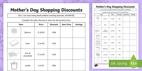 Calculating Percentage Discounts