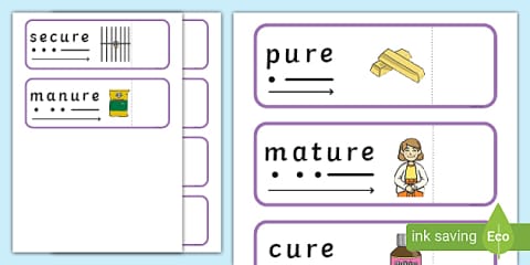‘ure’ Words Phonics Worksheet – Differentiated Worksheets