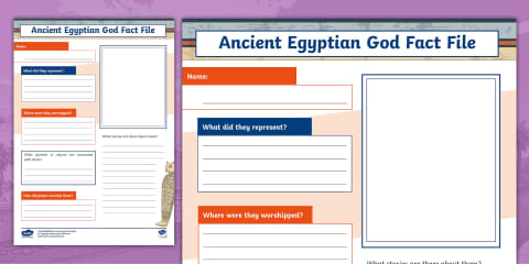 Ancient Egyptian Gods and Goddesses Fact Cards Template