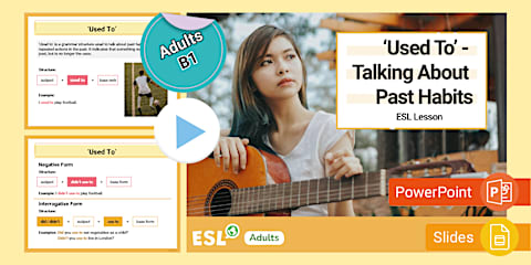 ESL Past Simple vs. Used to Poster [Teens, B1]