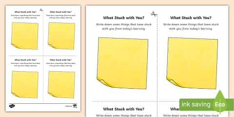 Exit Cards Worksheet