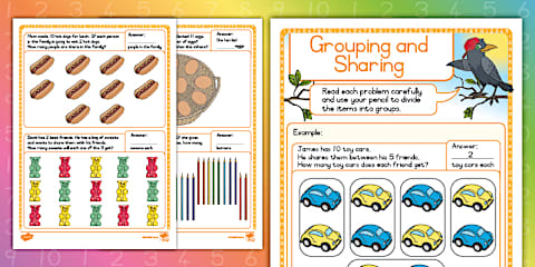 Solving Problems with Fractions Using Grouping and Sharing Activity Sheet