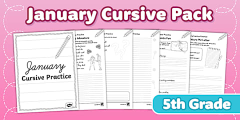 Fifth Grade Monthly Cursive Bundle