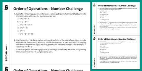 BIDMAS Poster | Order of Operations | Beyond