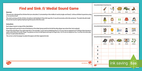 Spot the Same /l/ Word Medial Sound Game