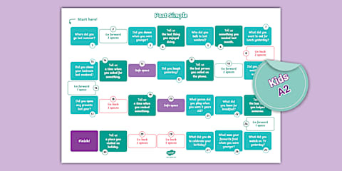 ESL Irregular Past Verbs Board Game