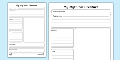 Design a Creature Worksheet