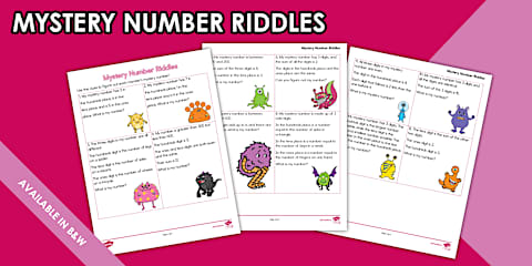 KS1 Place Value Riddle Challenge Cards