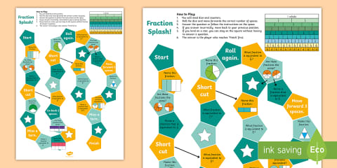 Equivalent Fractions Superheroes Board Game
