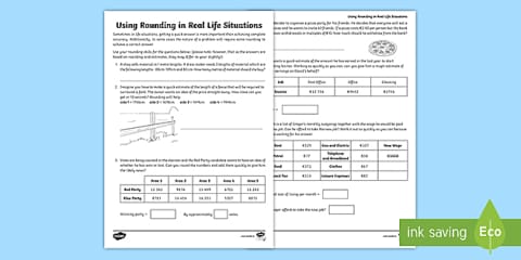 Rounding to the Nearest 10, 100 and 1000 Worksheet