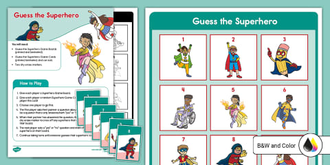 Roll and Build a Superhero Worksheet