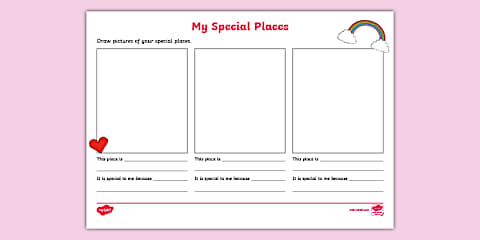 My Special Place Using Senses Worksheet