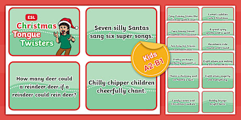 ESL Winter Tongue Twister Cards [Kids, B1]