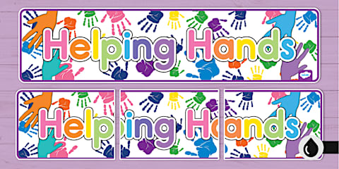 Editable Helping Hands Classroom Jobs Cutouts