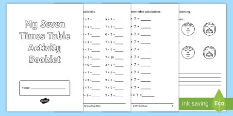 7 Times Table Worksheet