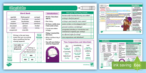 Mentor Texts: Diary Entry Writing Samples for 3rd-5th Grade