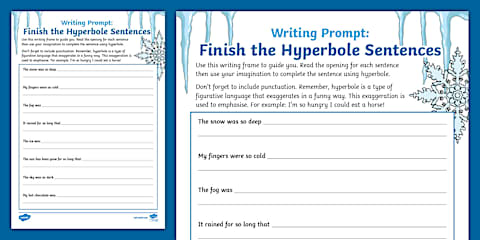 Understanding Hyperbole Worksheet