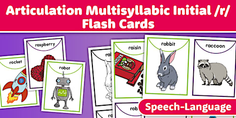 Articulation Initial /s/ Words Flash Cards for SLP