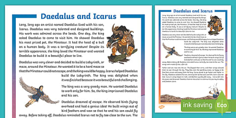 The Story of Icarus Sequencing Mind Map