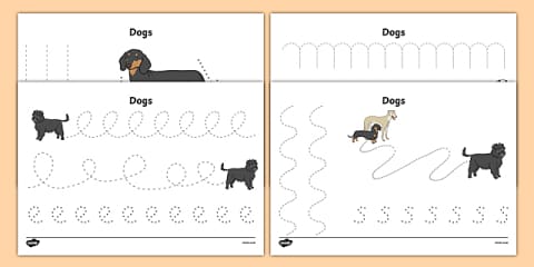 Pets-Themed Pencil Control Worksheets