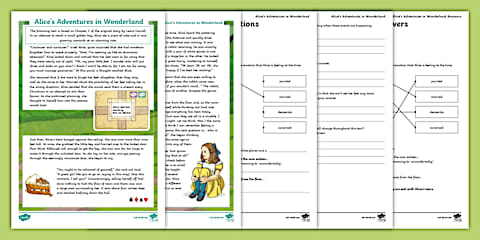 LKS2 Alice in Wonderland Reading Comprehension Activity