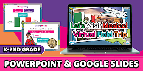 Let's Visit Mexico! Differentiated Labeling Worksheet for K-2nd Grade