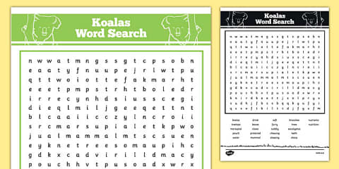 Australian Animals Word Search