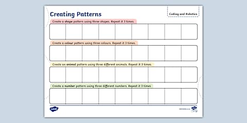 Grade 1 - Coding: Complete the Patterns