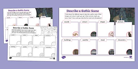 Gothic Character Adjectives Worksheet