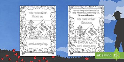 Anzac Day Poppy Art Worksheet