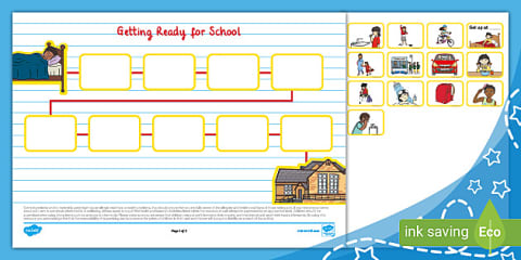 Sequencing Cards Girl Getting Ready for School