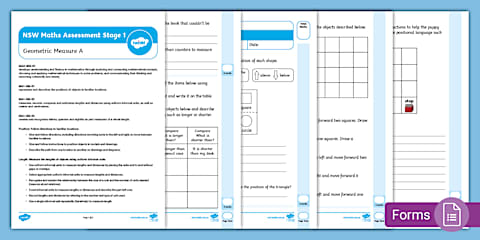 Maths Assessment NSW Curriculum – Stage 1 Representing Whole Numbers B