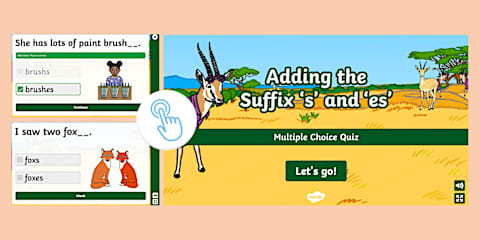 Suffix s and es Matching Cards