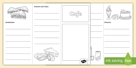 Café Menu Writing Frame