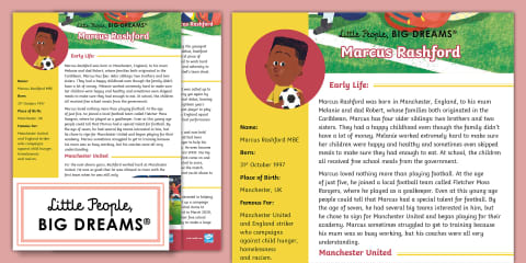 EYFS All About Marcus Rashford PowerPoint - Twinkl