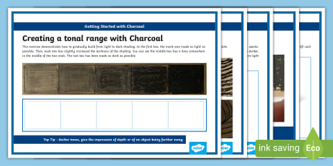 Charcoal Mark Making Activity Sheets