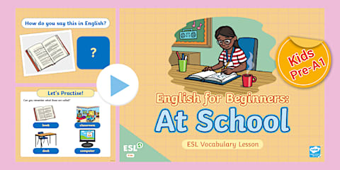 ESL Classroom Objects Interactive Shadow Matching Game [Kids, A1-A2]